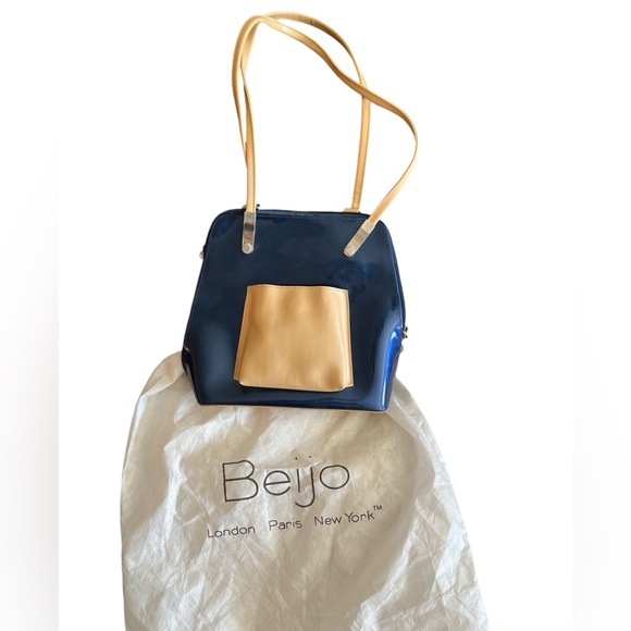 Beijo | Bags | Beijo Navy With Camel Trim Backpack Purse Nwot | Poshmark